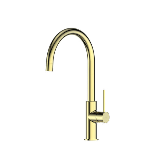 Greens Maci Gooseneck Sink Mixer Brushed Brass - BSD