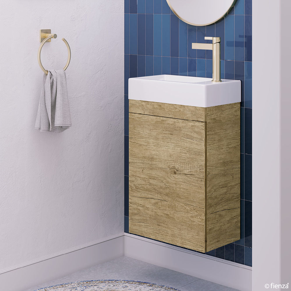 Fienza Edge 450 Ensuite Wall-Hung Vanity with Overflow, Scandi Oak - BSD