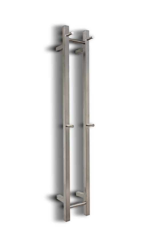 Hotwire Vertical Heated Towel Rail 2 Bars Brushed Nickel - BSD