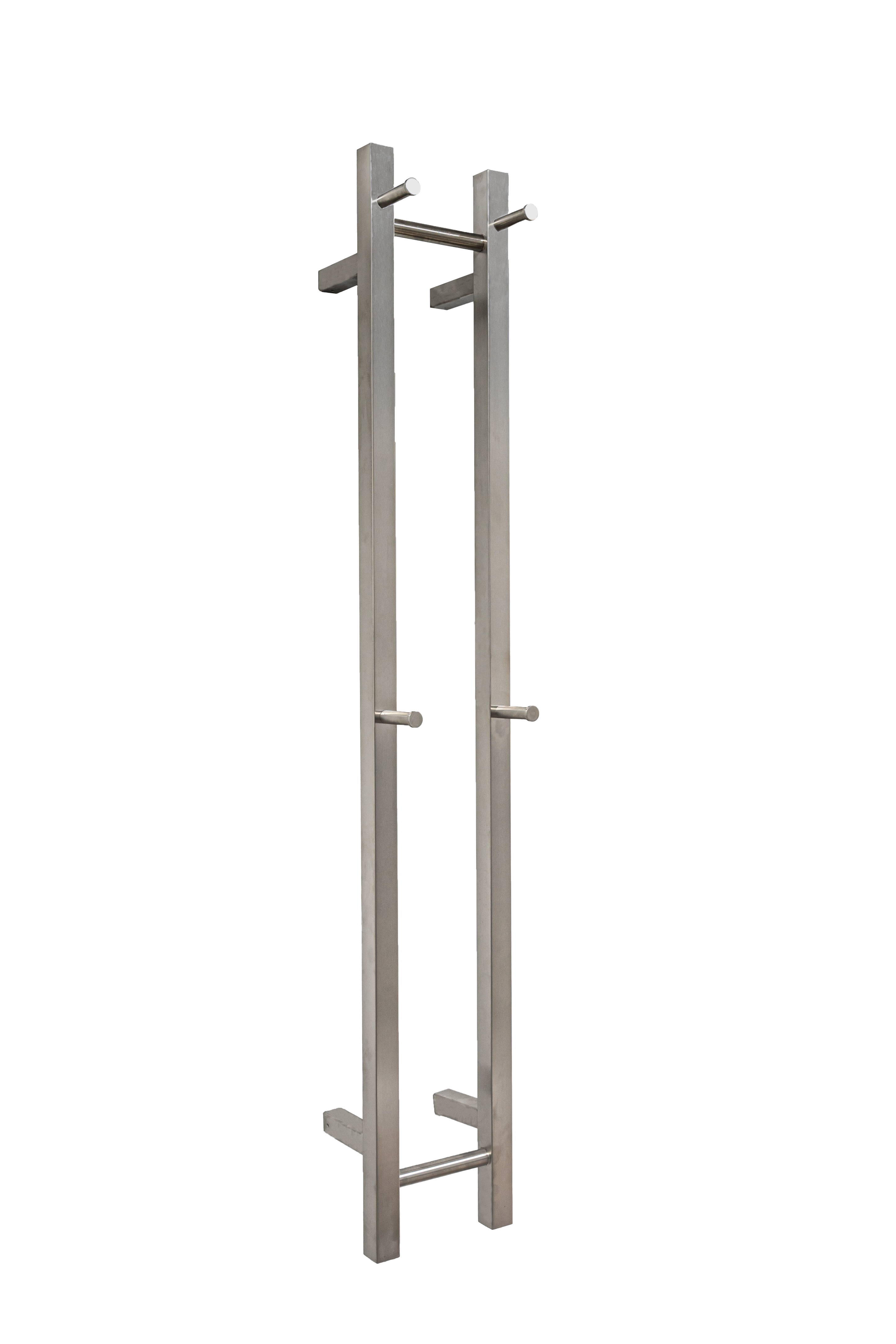 Hotwire Vertical Heated Towel Rail 2 Bars Brushed Nickel - BSD