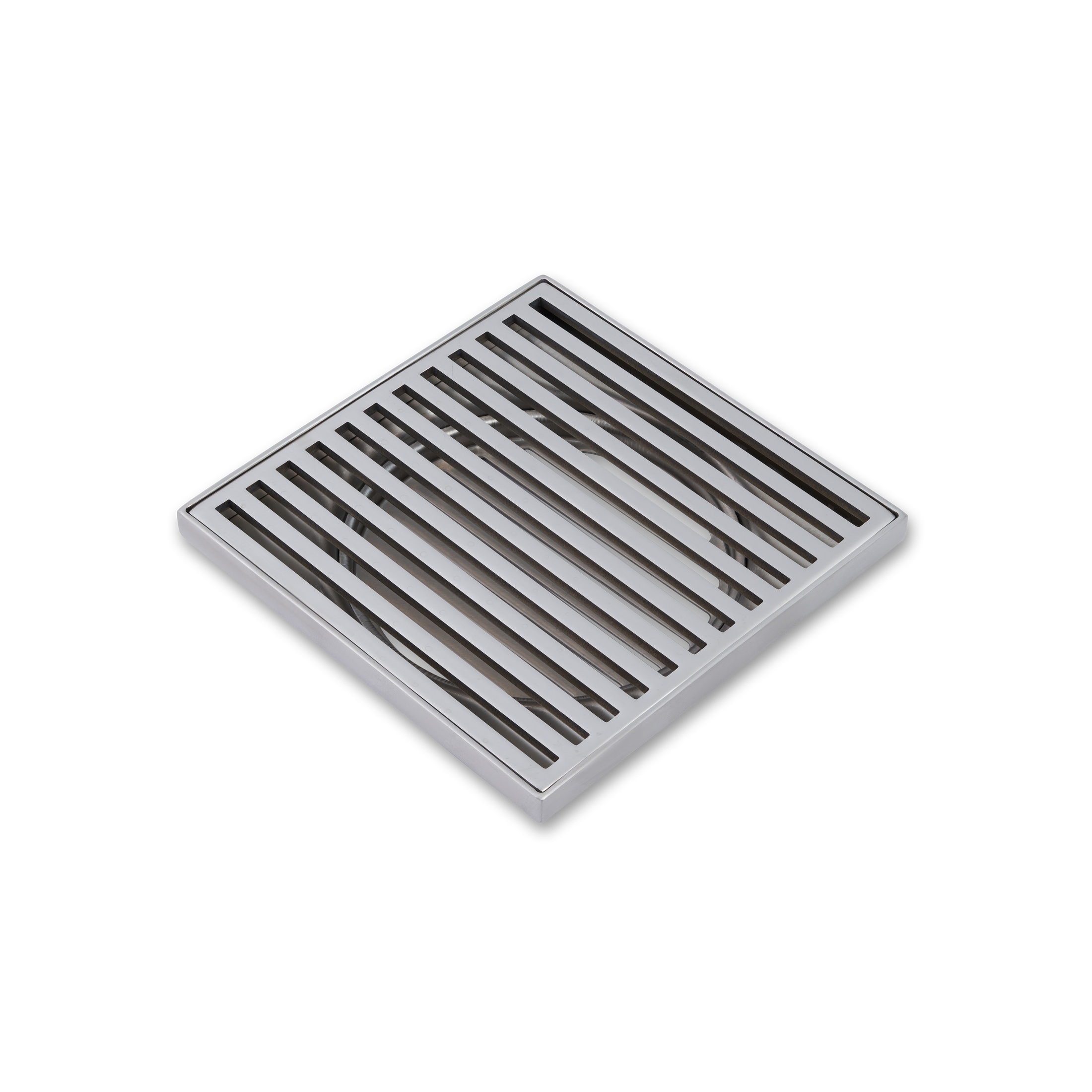Ovia Mila Brushed Nickel Stainless Square Slim Grill Linear Floor Wast ...