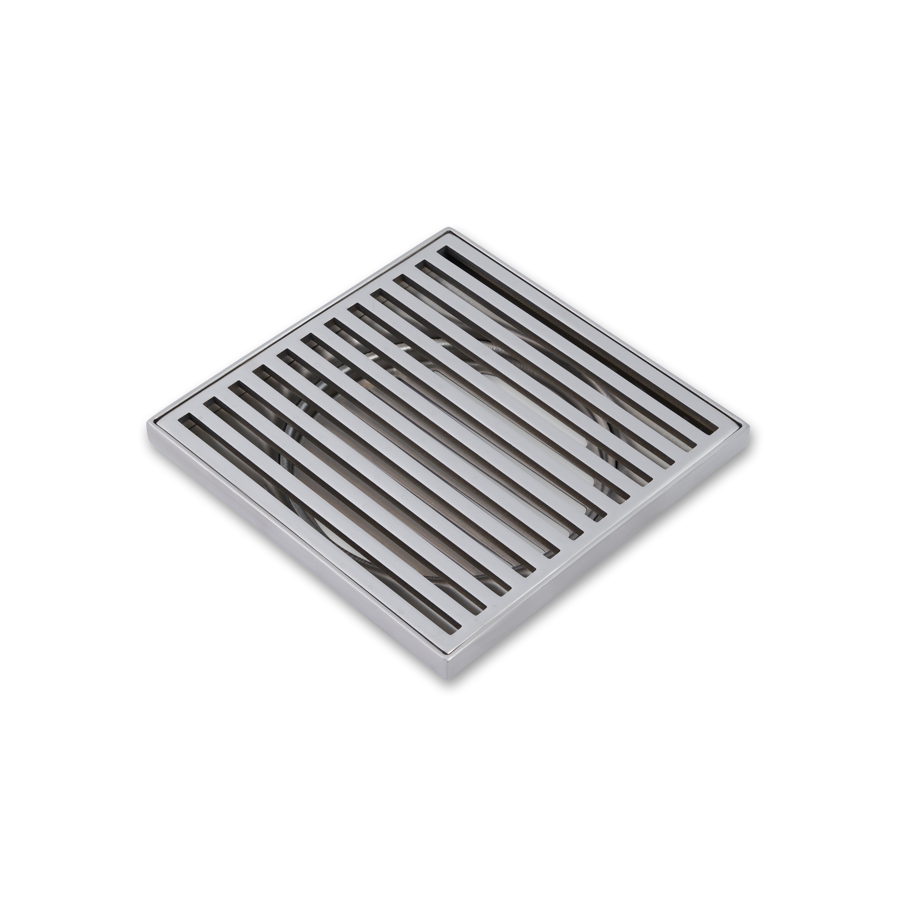 Ovia Mila Brushed Nickel Stainless Square Slim Grill Linear Floor Wast ...
