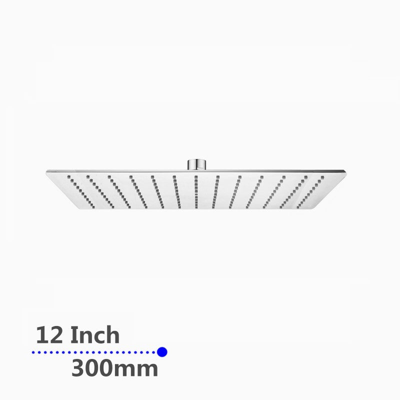 Aquaperla 300mm 12" Stainless Steel 304 Chrome Surface Super-slim Squa ...
