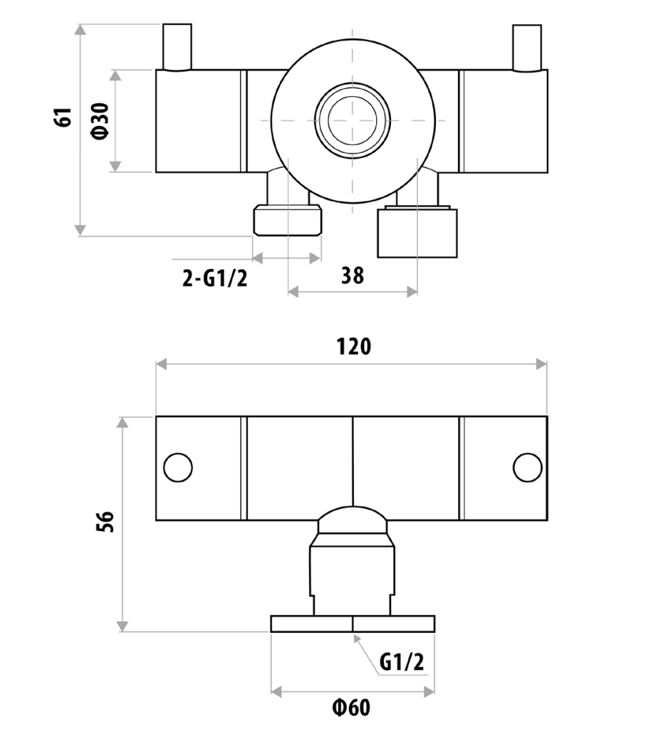 Ovia Dual Control Mini Cistern Tap Matte Black