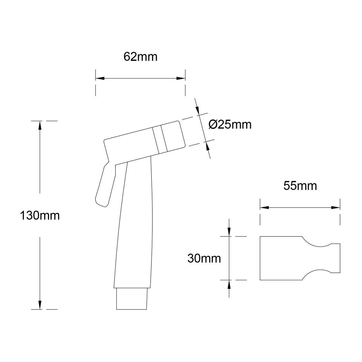 Ovia Amoza Bidet Shattaf Spray Brushed Copper - BSD