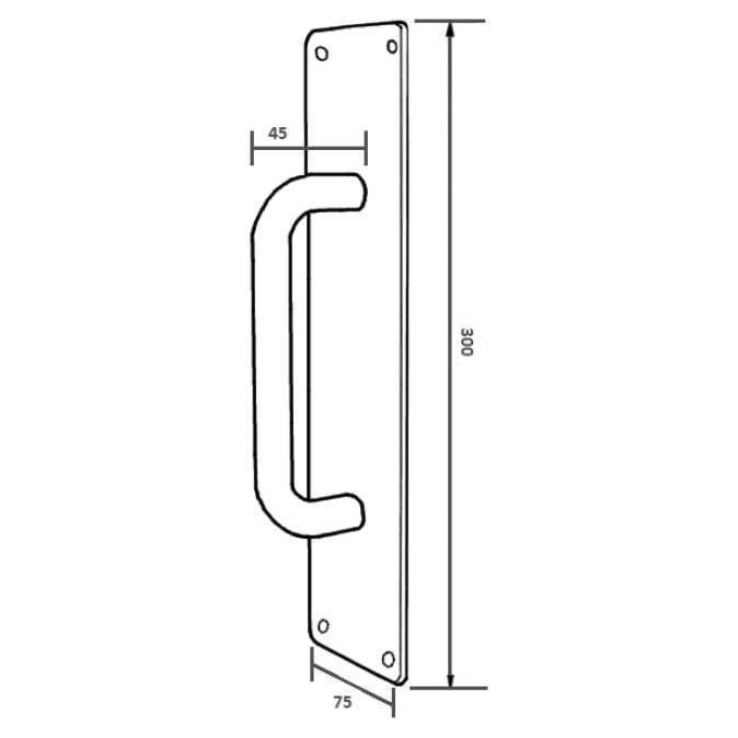 Metlam Pull Handle With Plate - BSD