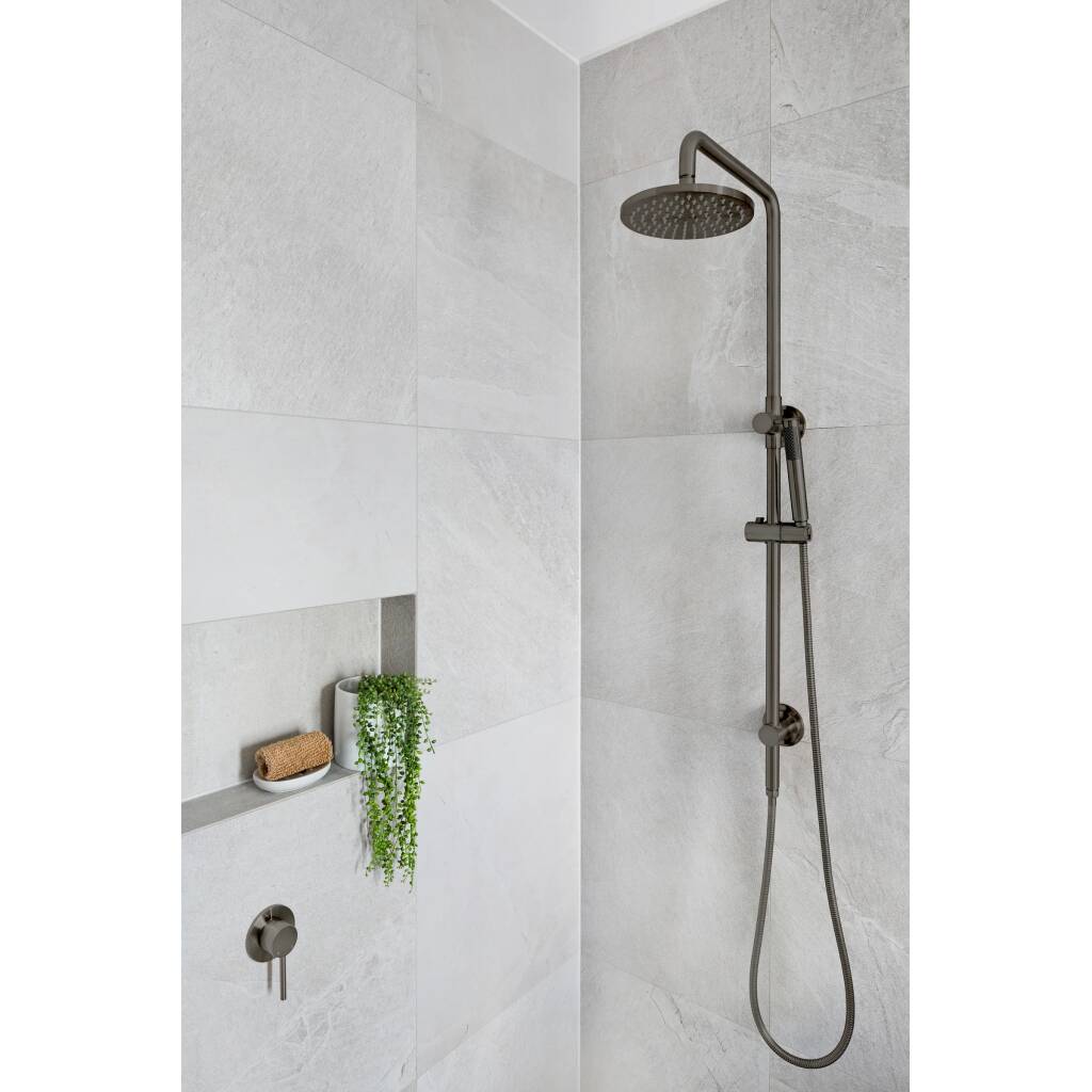 Meir 2 in 1 Twin Round Combination Shower Rail 200mm Rose & Hand Shower - Shadow - BSD