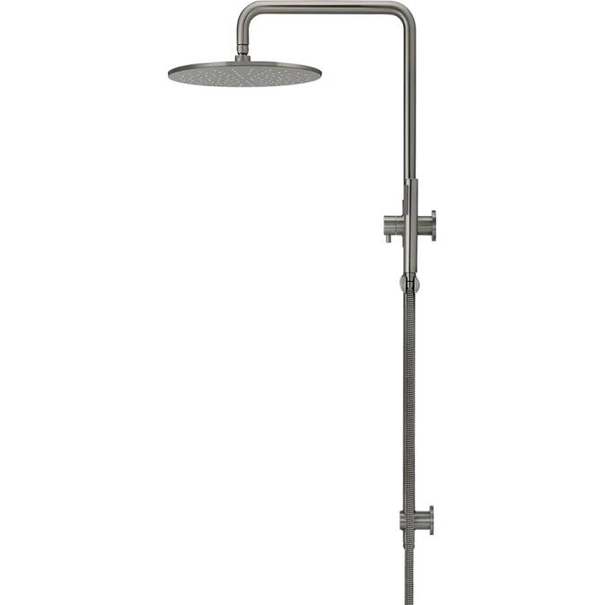 Meir 2 in 1 Twin Round Combination Shower Rail 300mm Rose and Hand Shower - Shadow - BSD