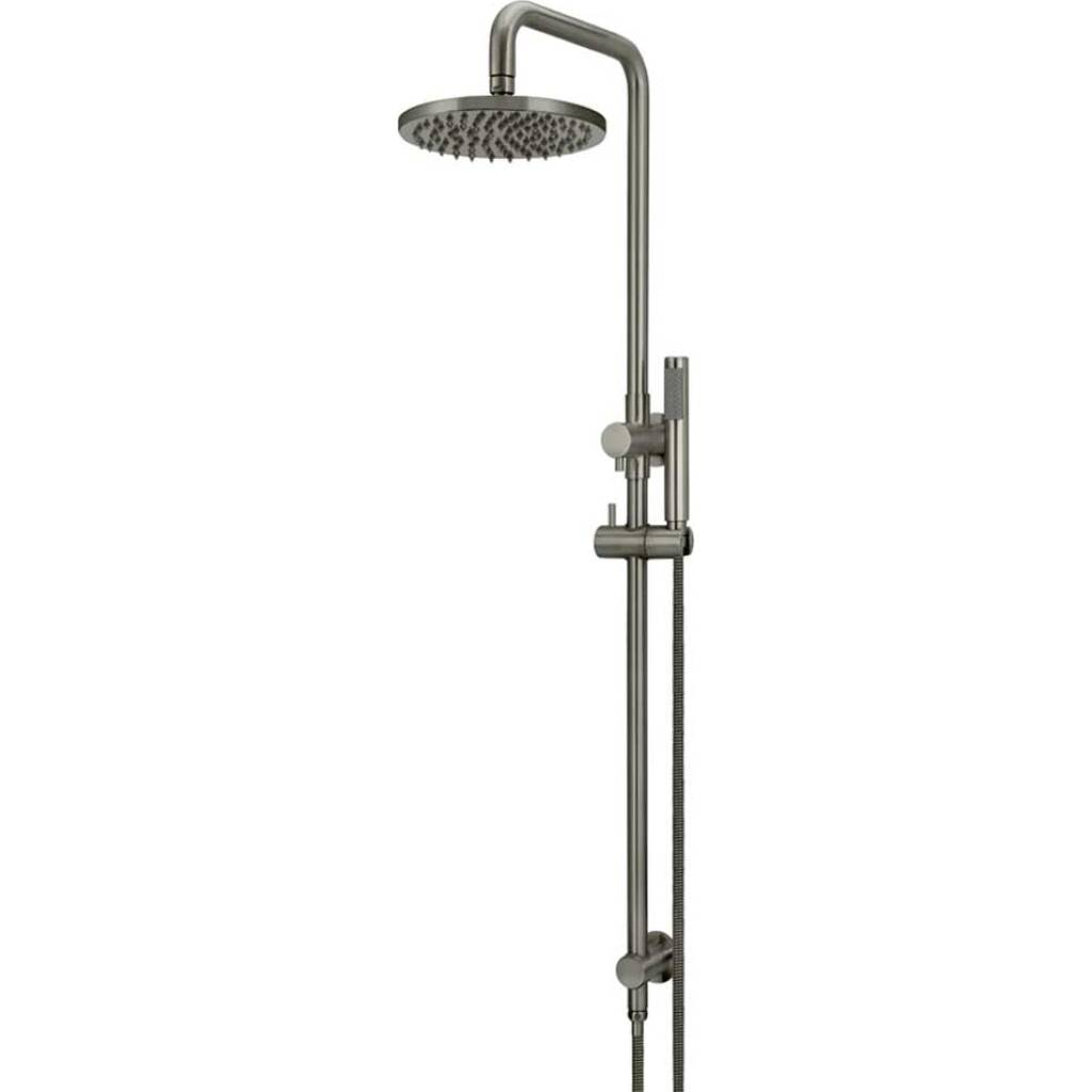 Meir 2 in 1 Twin Round Combination Shower Rail 200mm Rose & Hand Shower - Shadow - BSD
