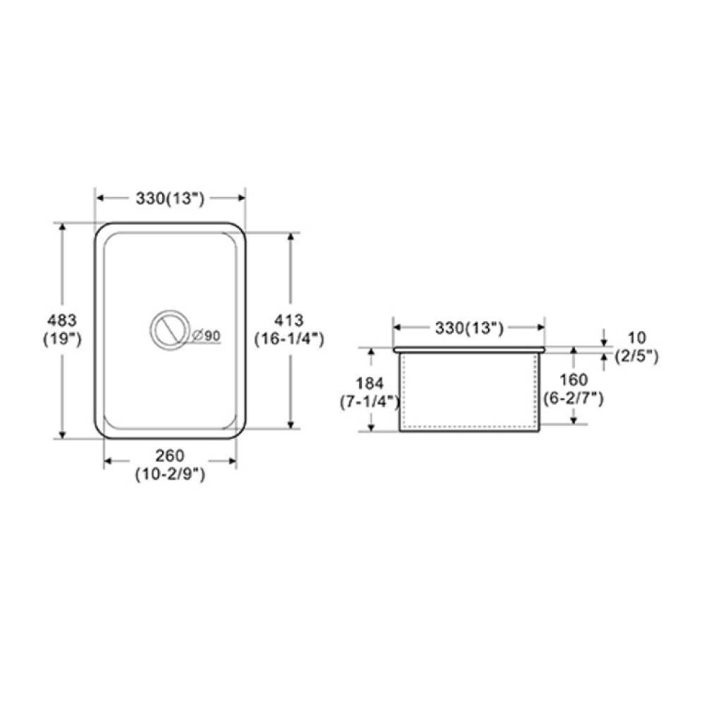 Ovia Mini Bar Undermount Inset Fine Fireclay Butler Sink Single Bowl ...