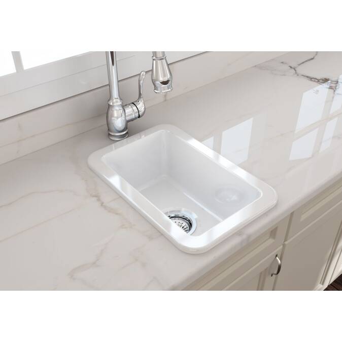 Ovia Mini Bar Undermount Inset Fine Fireclay Butler Sink Single Bowl ...