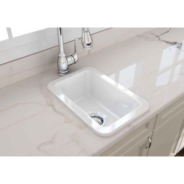 Ovia Mini Bar Undermount Inset Fine Fireclay Butler Sink Single Bowl ...