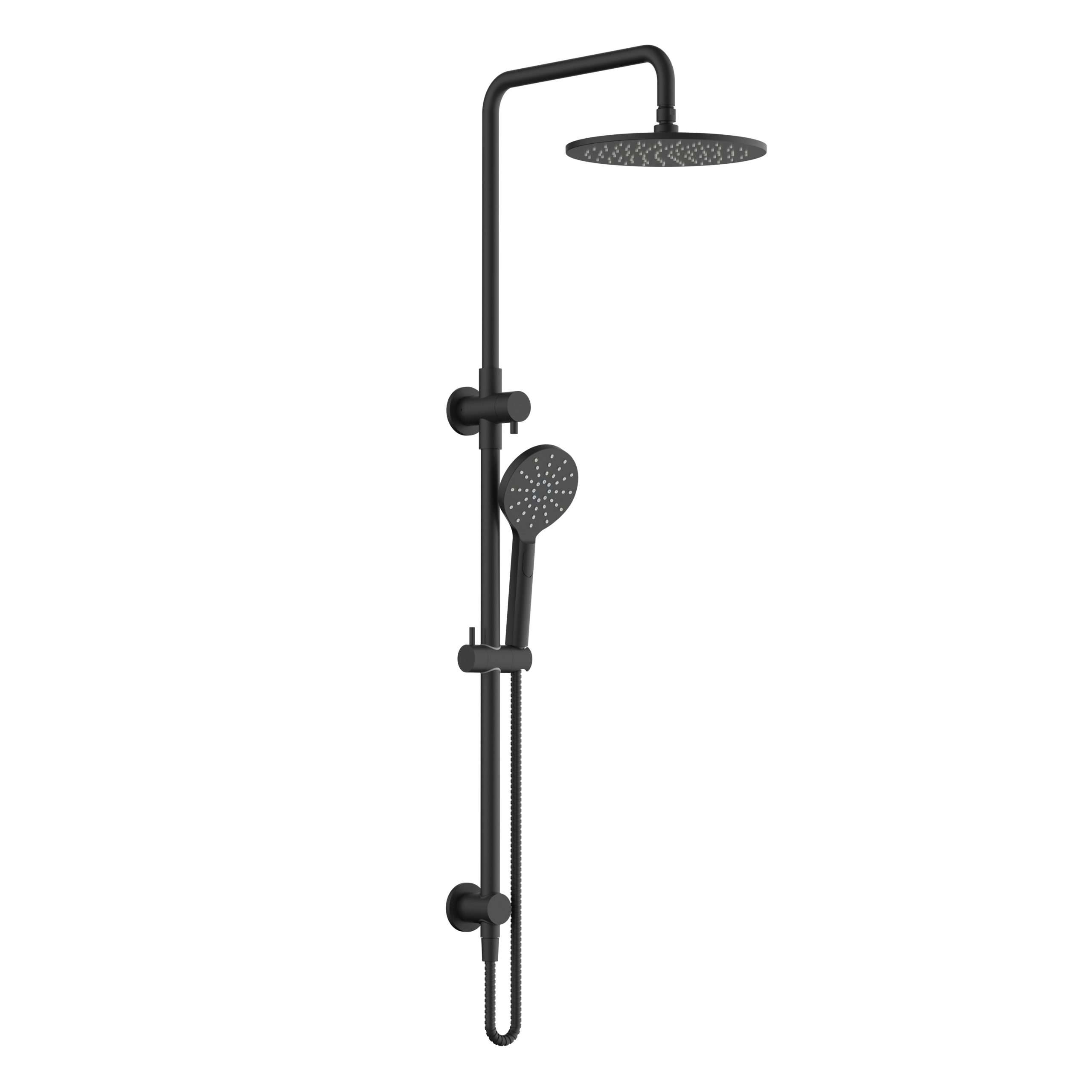 Modern National 2 in 1 Star Luxury Twin Rail Shower System Matte Black ...